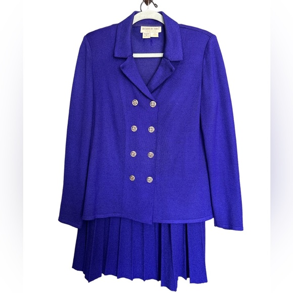 Vintage | Skirts | Vintage 97s Royal Blue 2 Piece Set Double Breasted ...